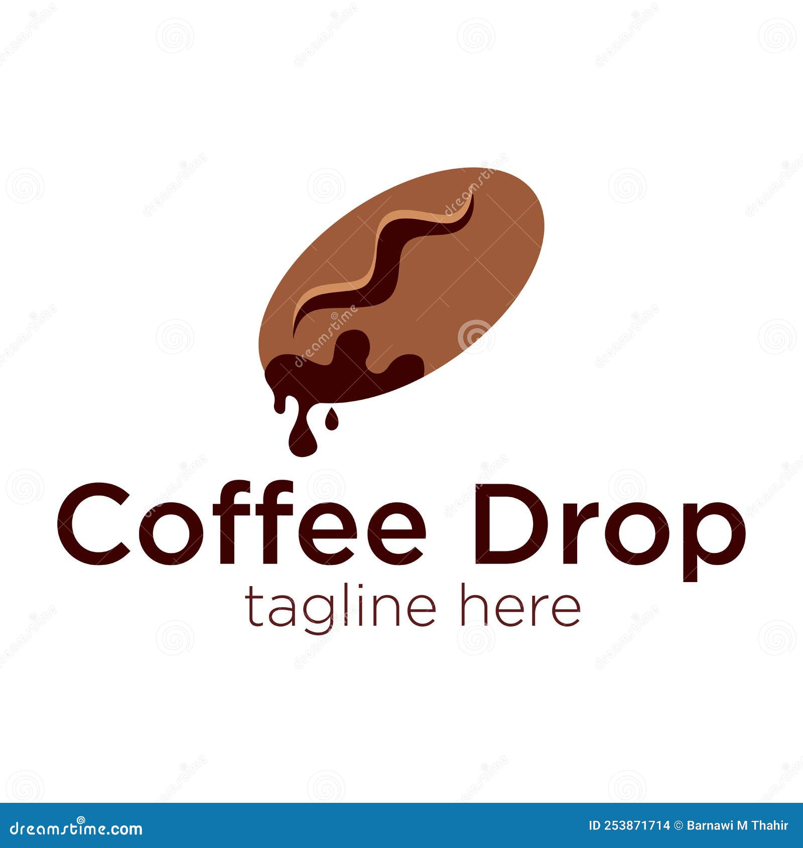 Coffee Drop Logo. Coffee Emblem. A Cup And Dark Drop Like Coffee Bean ...