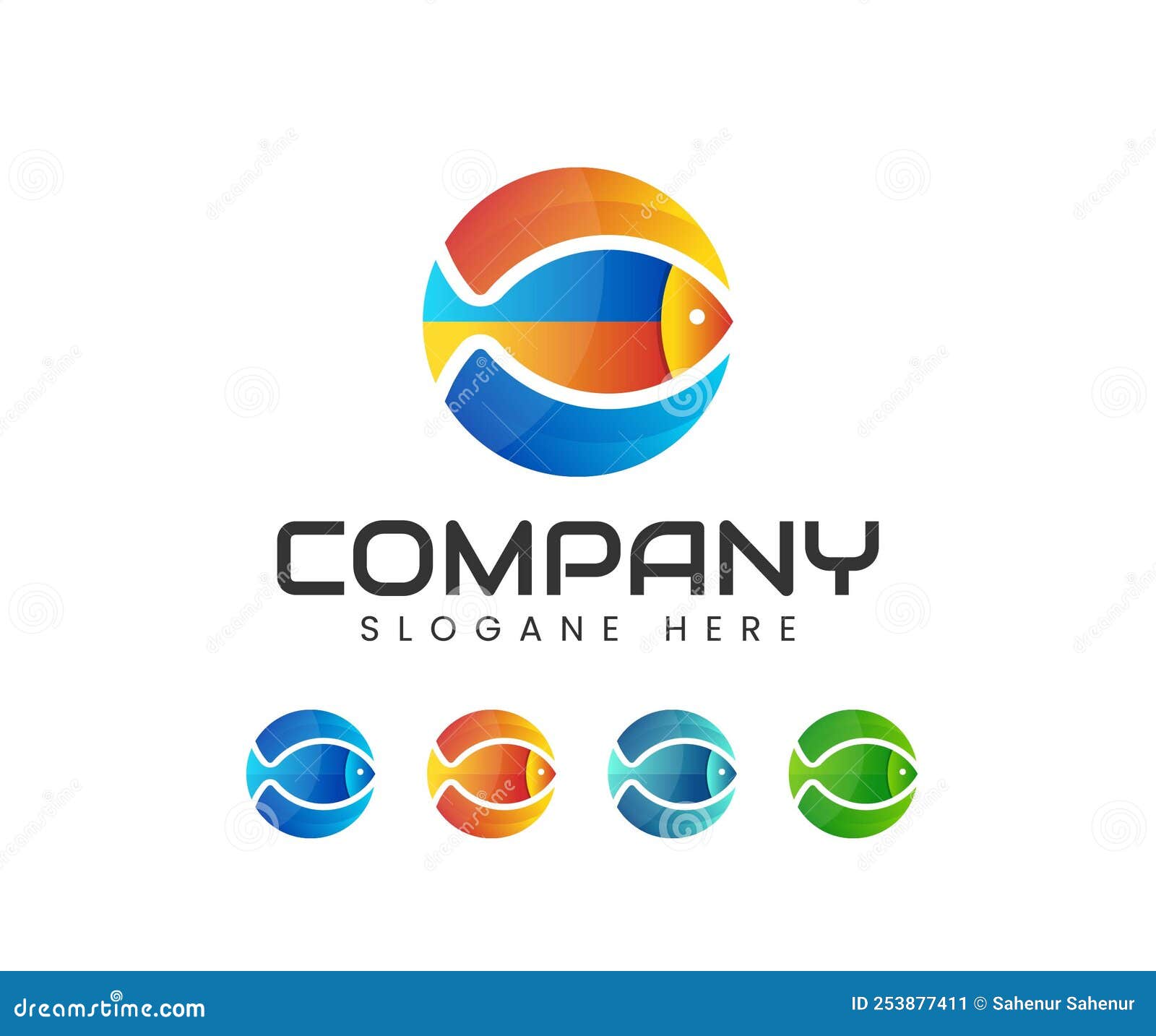 Circle Fish Logo Design. Animal Logo Design Concept Template. Elegant ...