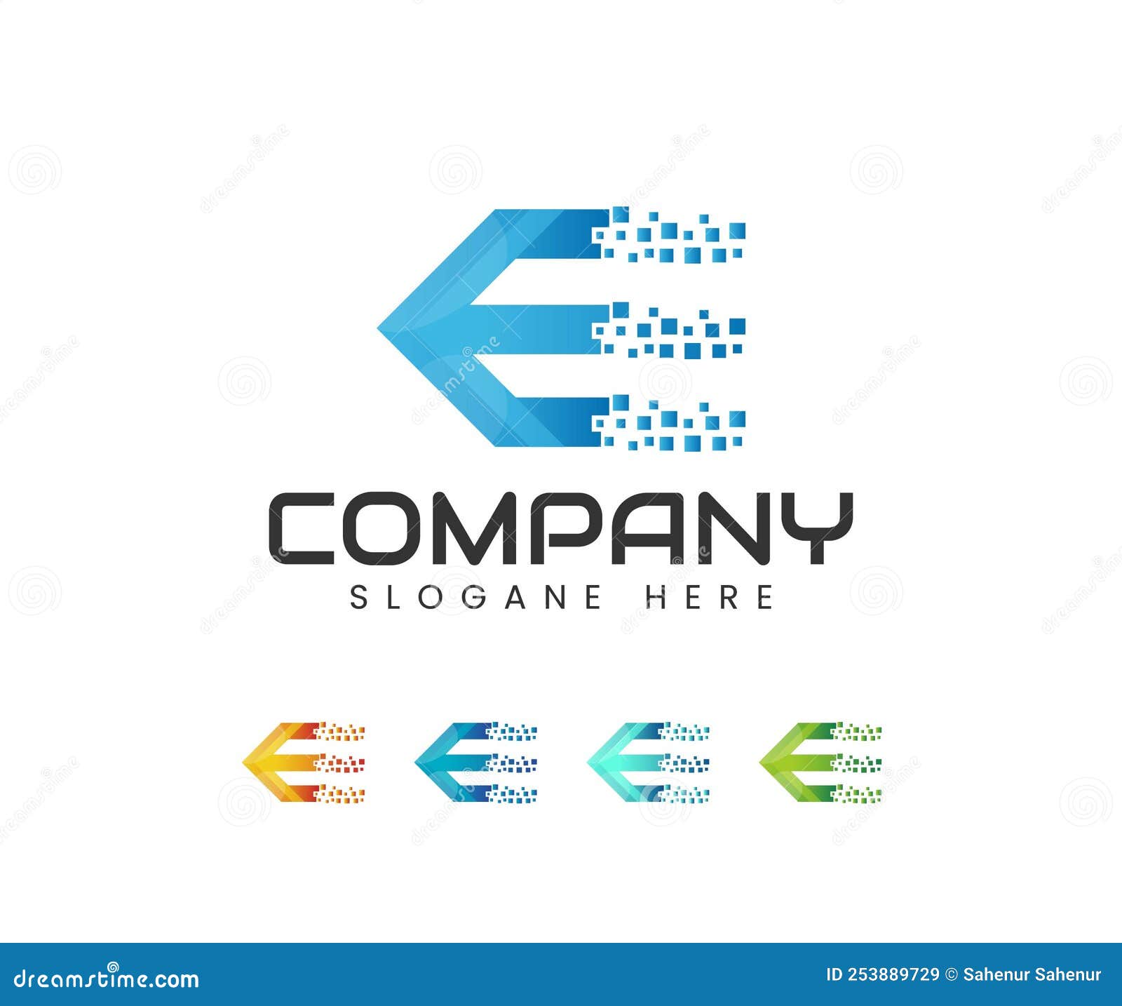 Speed Letter Initial E Logo Design Template. Motion Speed Line Letter E ...