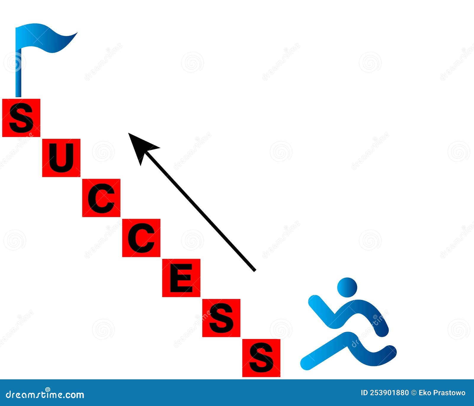 Symbol of Ambition, Success and Achievement. Way To Get Success Concept ...