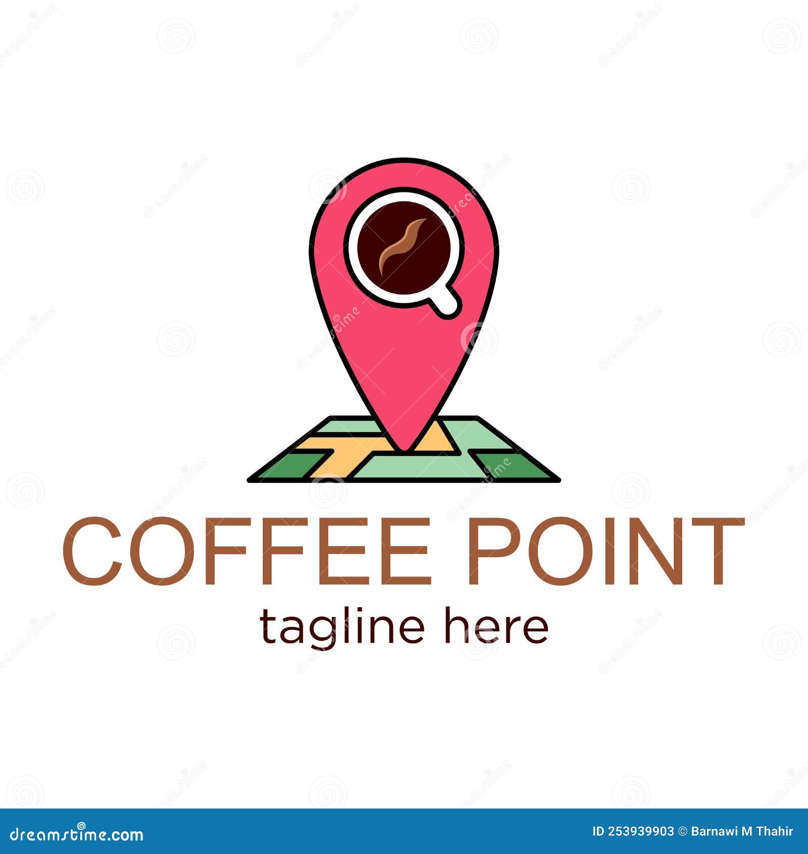 Coffee point logo design stock vector. Illustration of isolated - 253939903