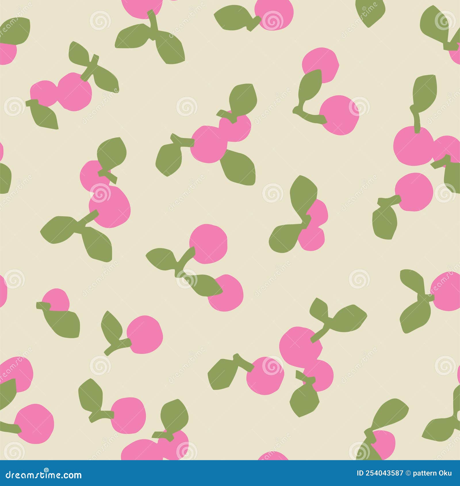 Vector Cute Berry Illustration Seamless Repeat Pattern Stock Vector ...