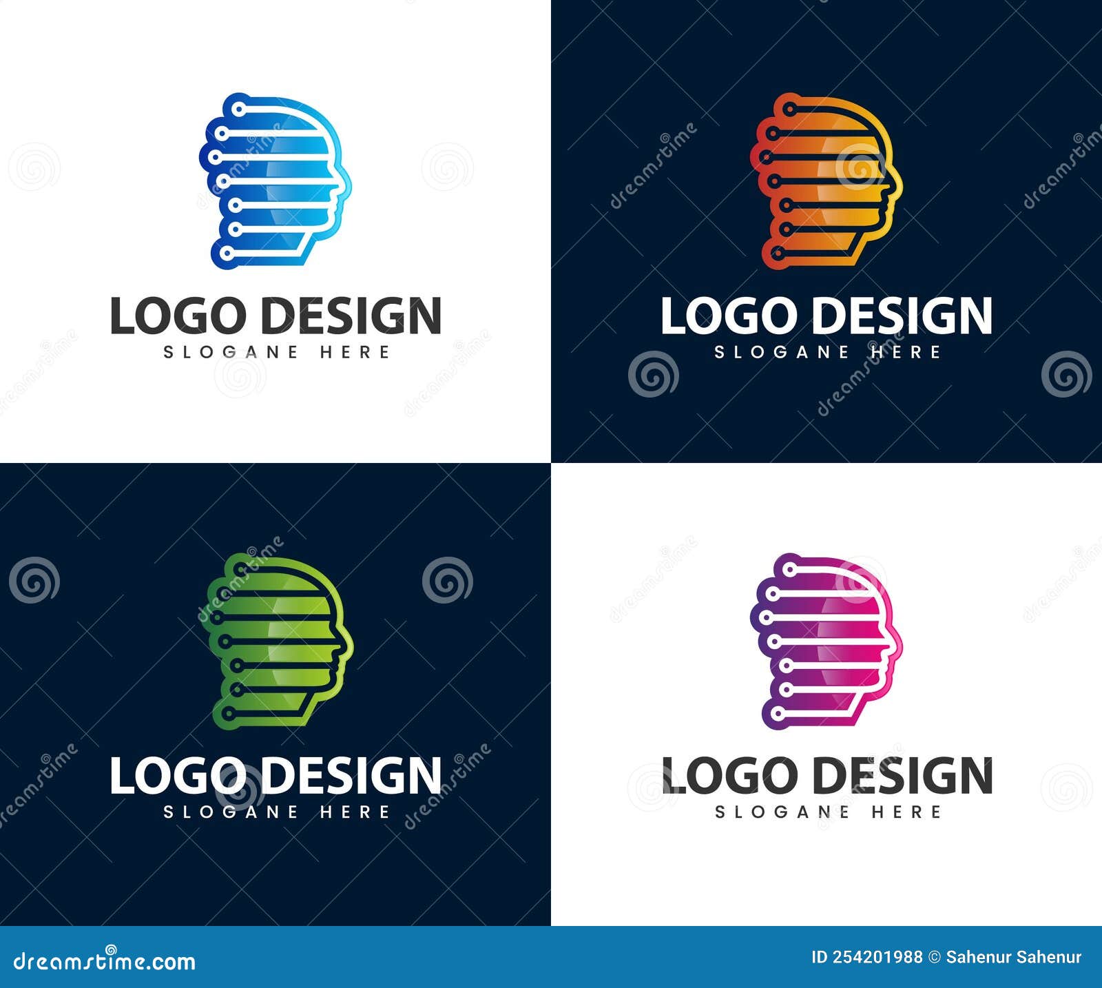 Human Technology Human Digital Robot Tech Logo Design. Artificial ...