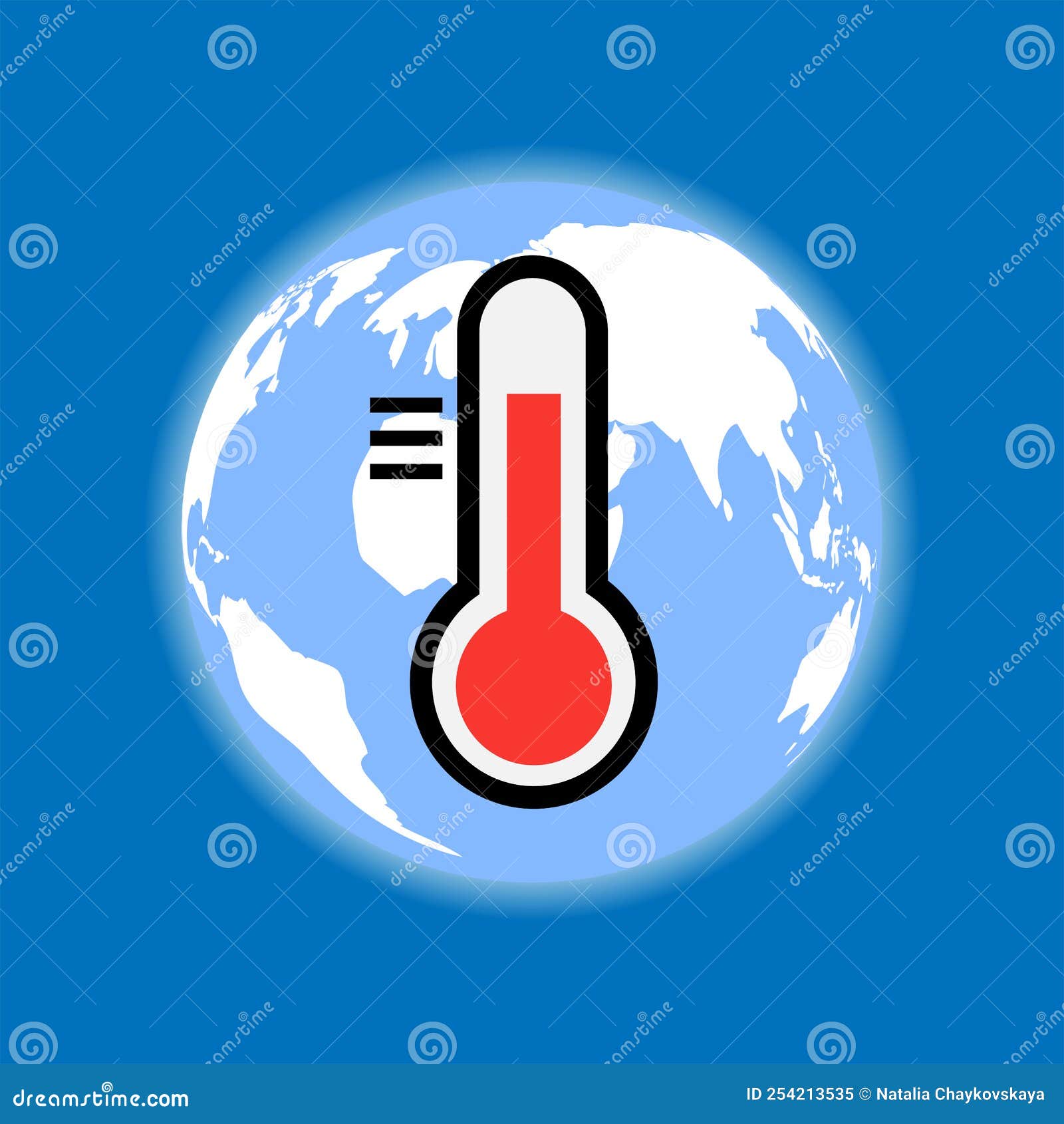 A Symbol of Global Warming with a Thermometer. Stock Illustration ...
