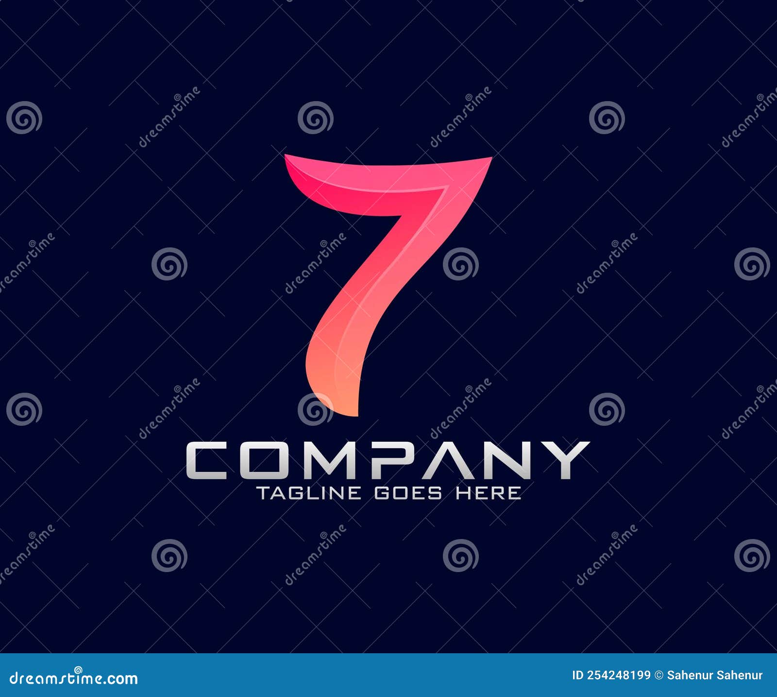 Number 7 Logo Design Business Template Icon Stock Vector - Illustration ...