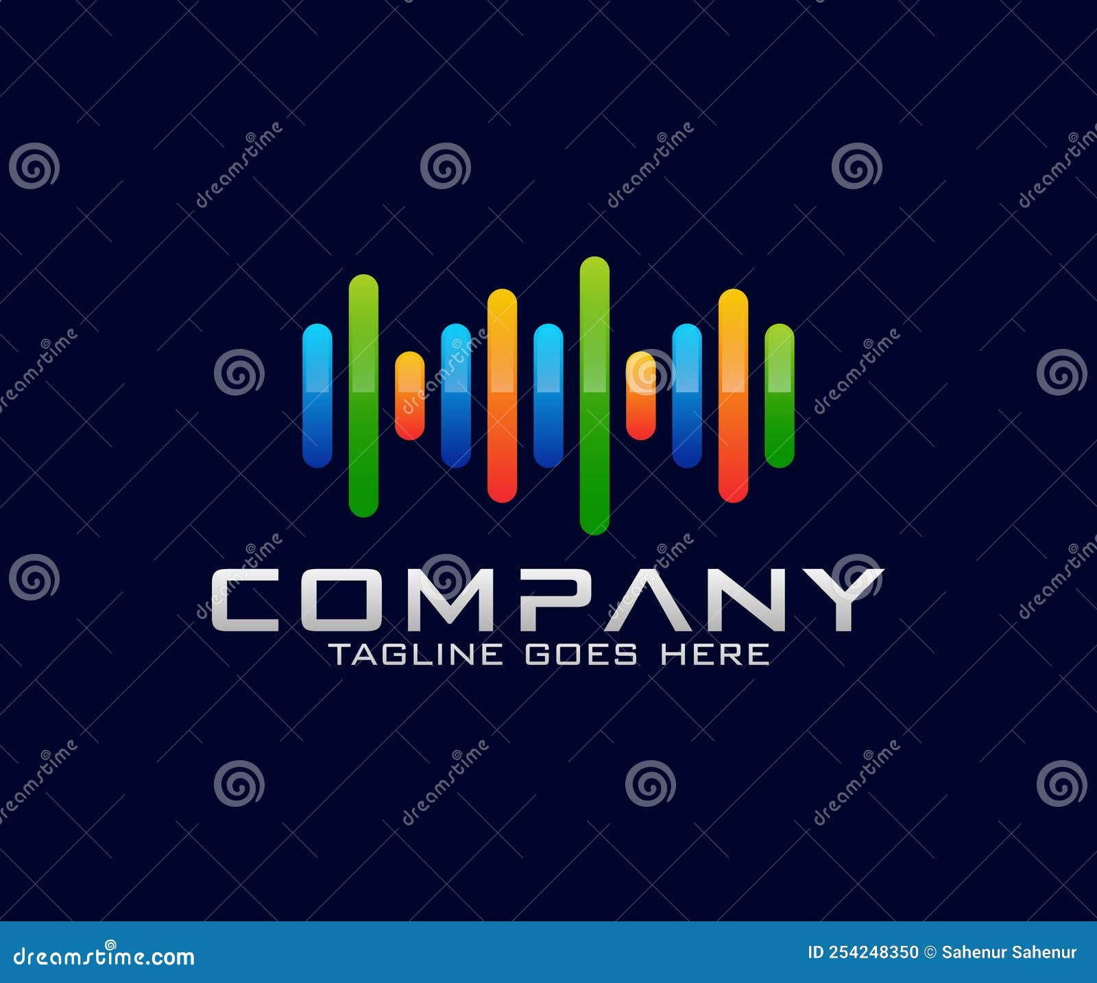 Sound Logo Design with Sound Wave Shape Music Studio Radio Streaming ...