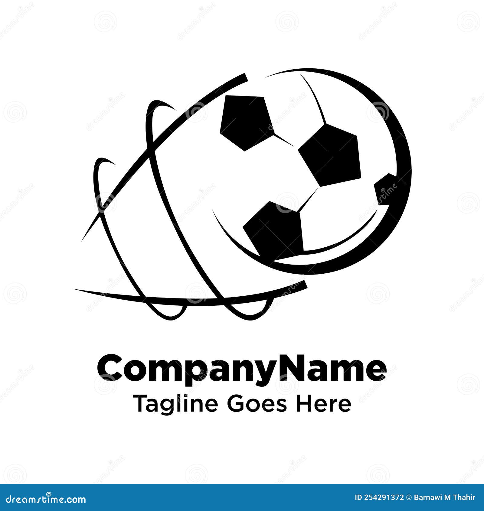 Football Icon with Abstract Swoosh Illustration Stock Vector ...