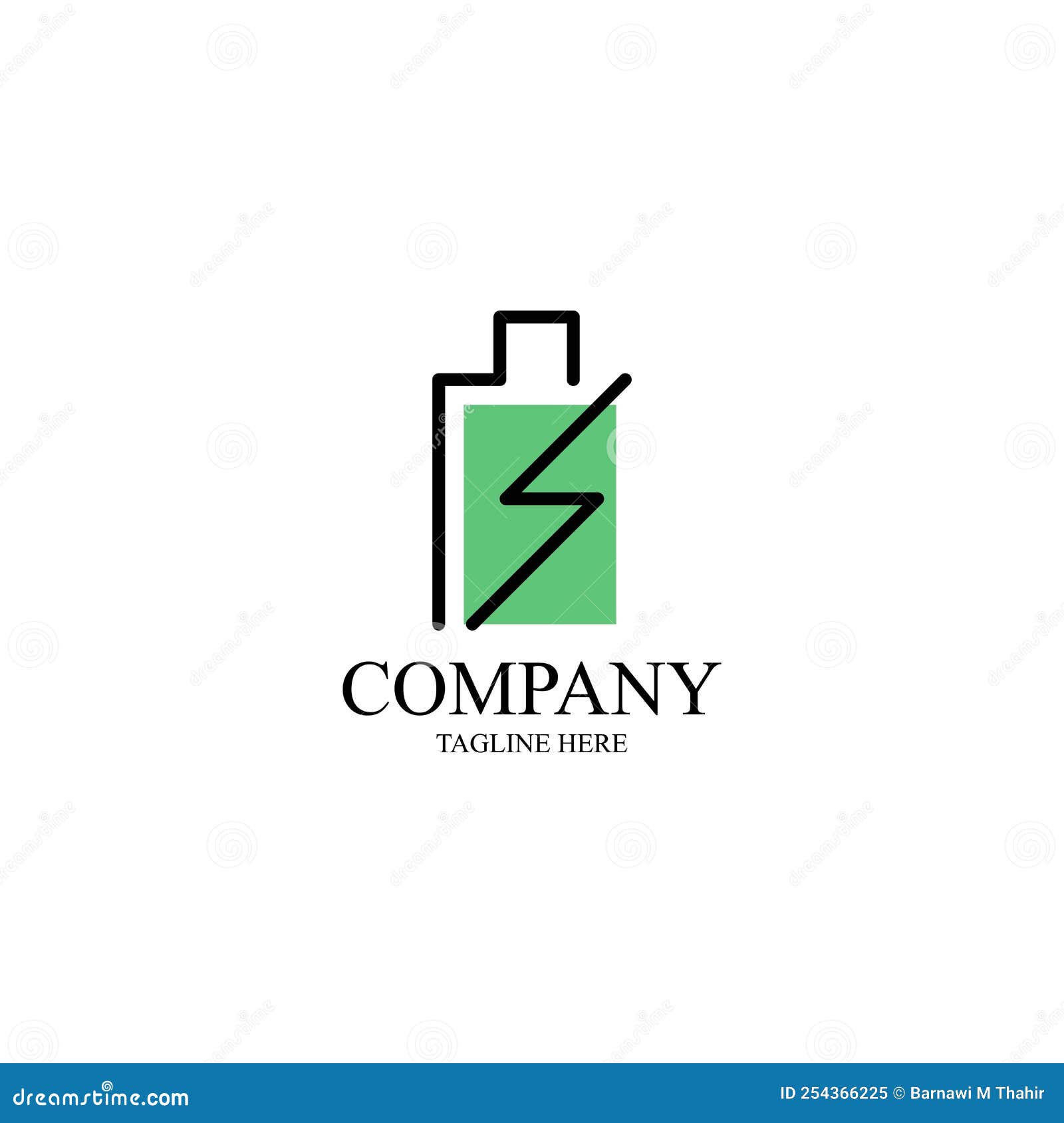Line Art Style Battery Logo Simple Design Stock Vector - Illustration ...