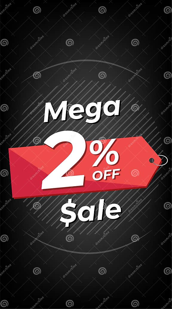 2 Percent Off. Black Discount Banner with Two Percent Stock Vector ...