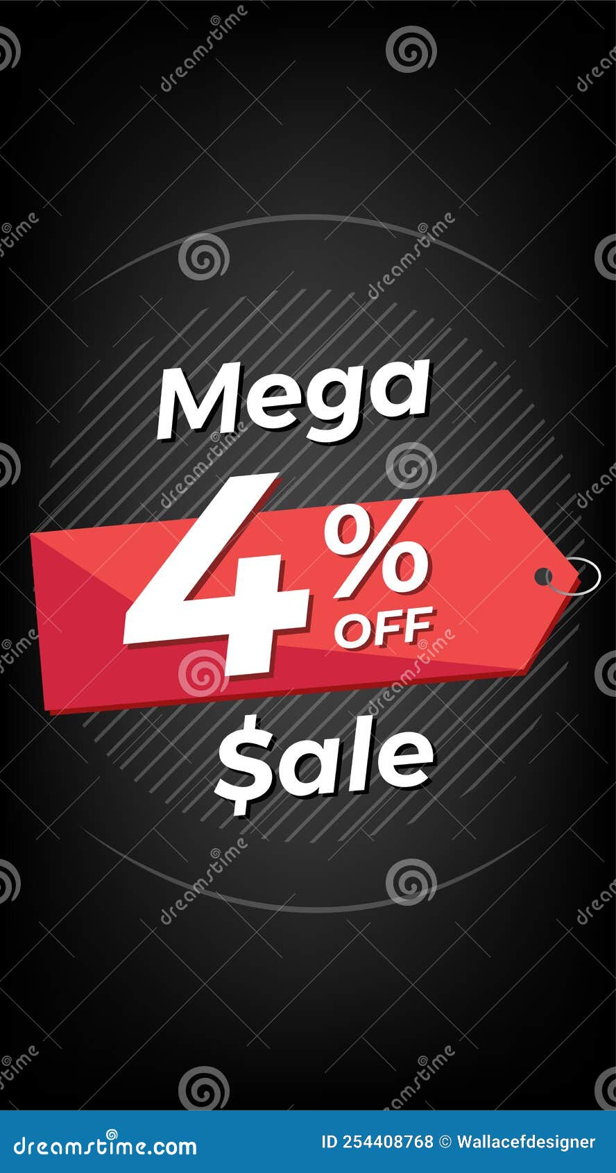 4 Percent Off. Black Discount Banner with Four Percent Stock Vector ...