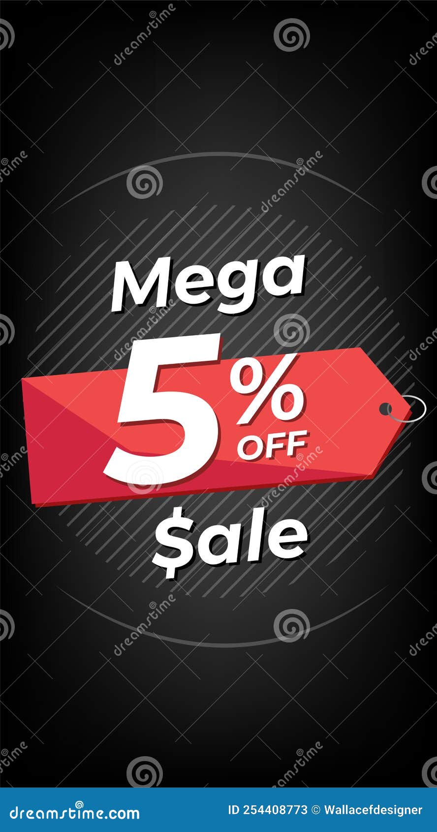 5 Percent Off. Black Discount Banner with Five Percent Stock Vector ...