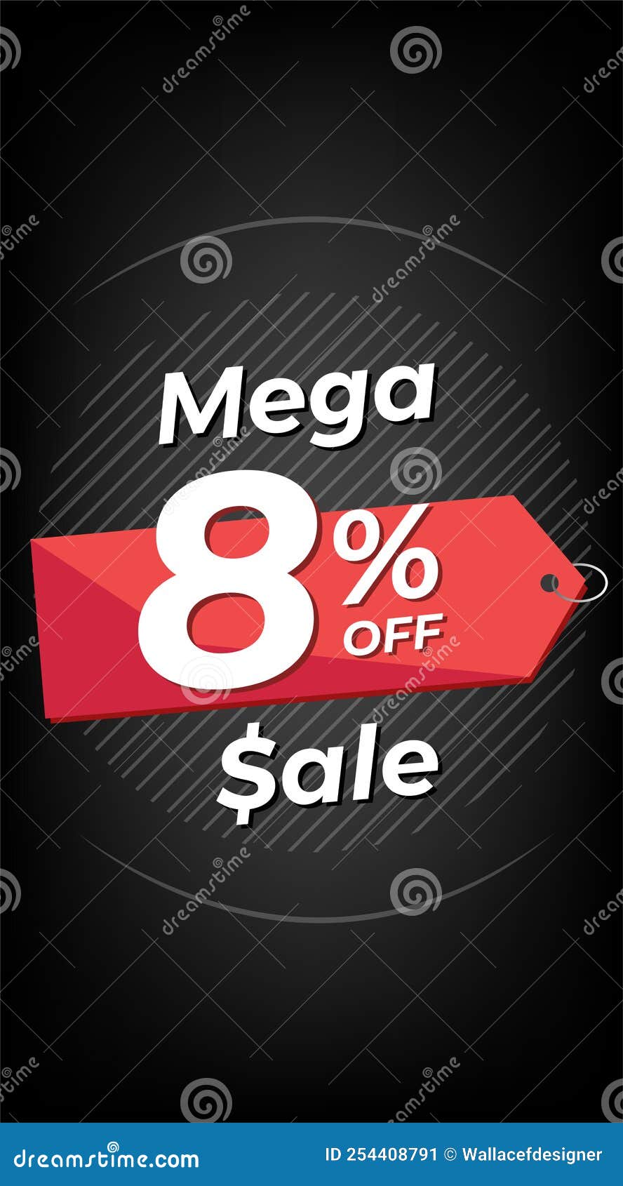 8 Percent Off. Black Discount Banner with Eight Percent Stock Vector ...