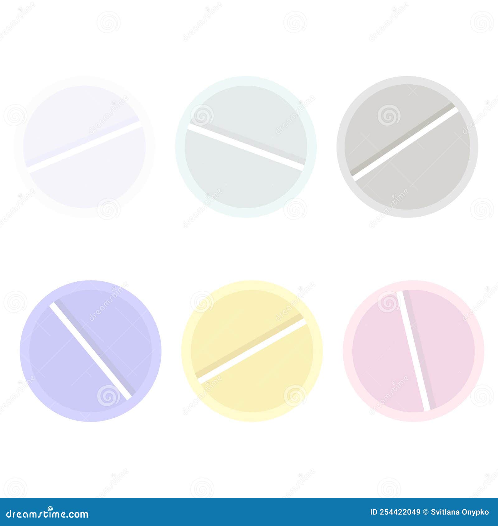 Pills in different colors stock vector. Illustration of website - 254422049