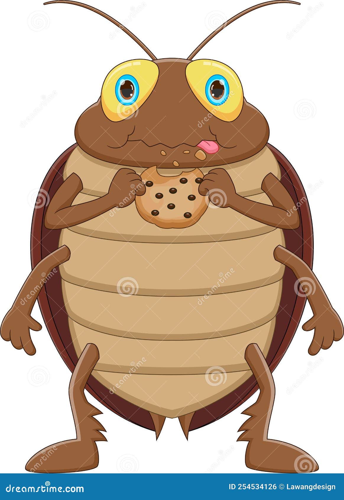 Cute Cartoon Cockroach Eating Cookies Stock Vector - Illustration of ...