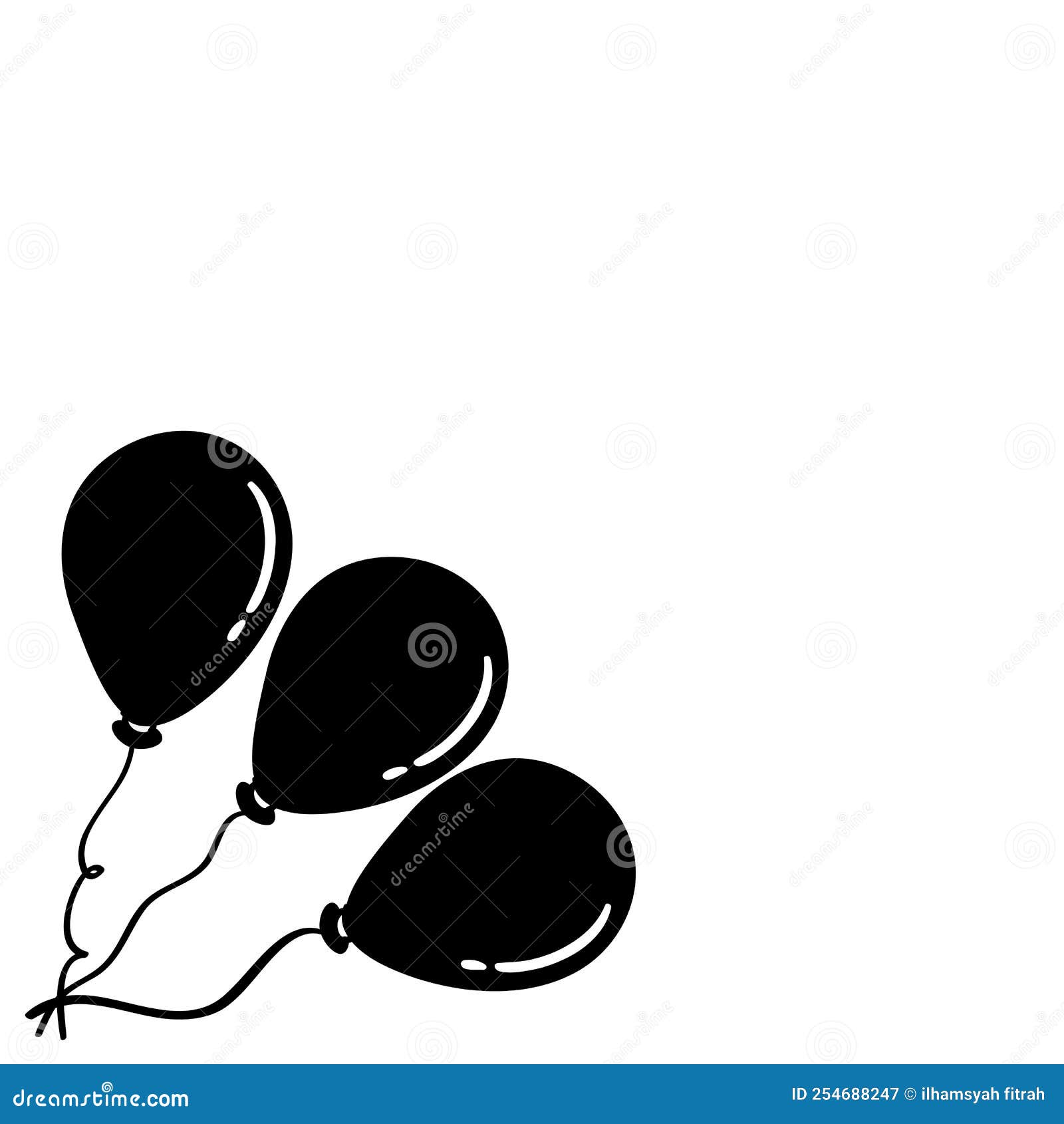 Balloon in Doodle Style Hand Drawn Isolated on White Stock Illustration ...