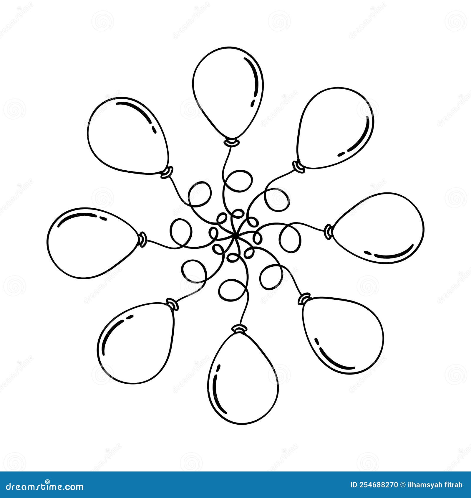 Hand Drawn Balloon in Doodle Style Stock Vector - Illustration of ...