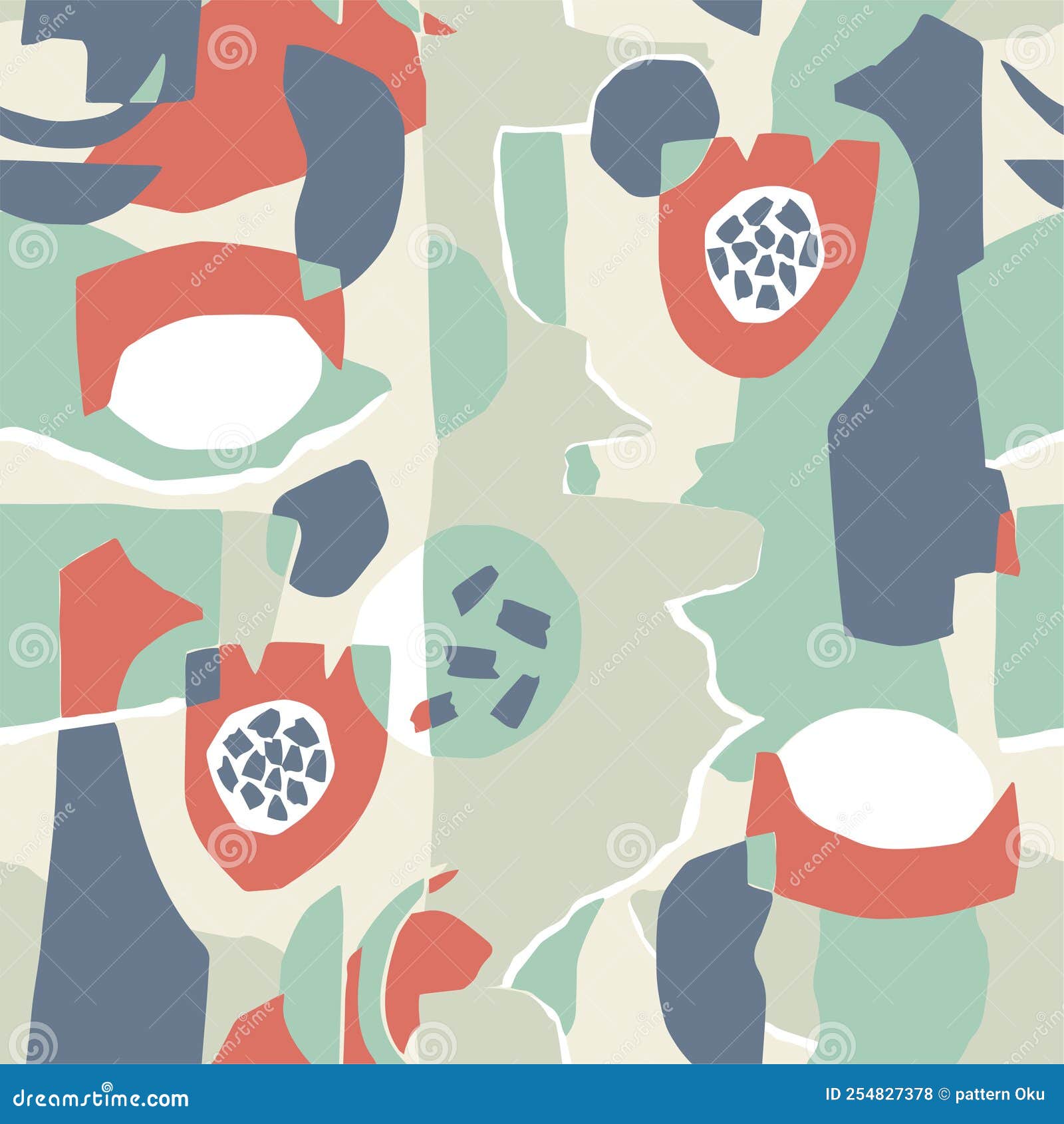 Vector Abstract Geometric Cut Out Artwork Illustration Seamless Repeat ...