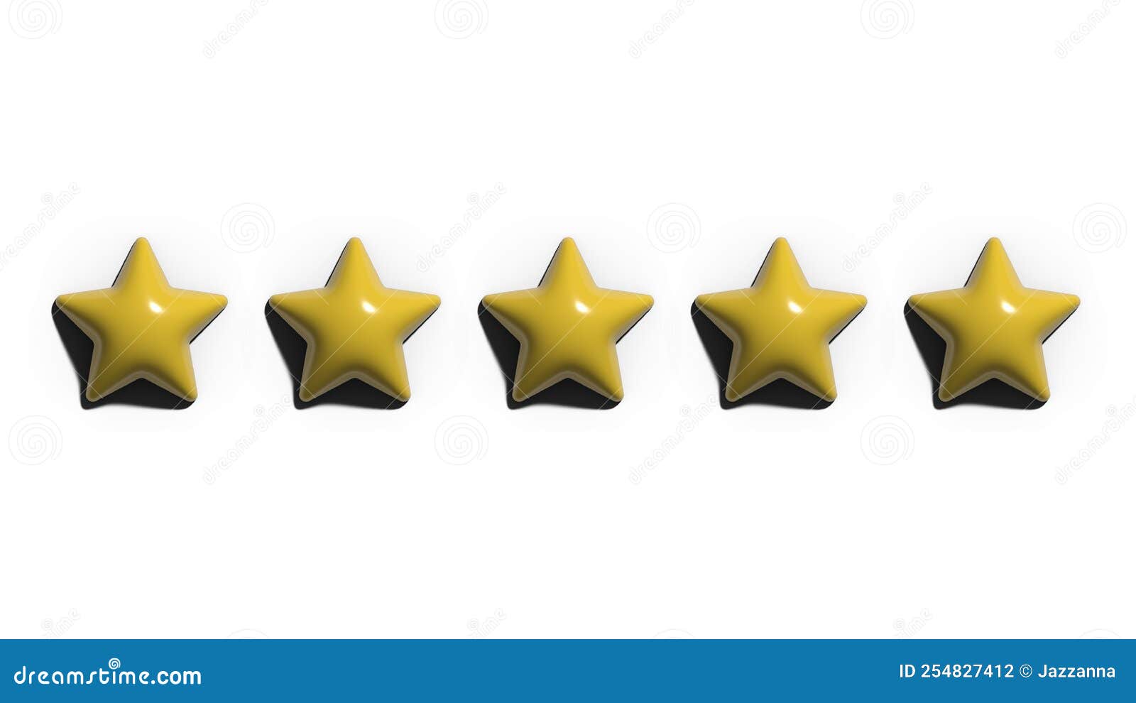 Five Stars Review 3D Rendering Stock Illustration - Illustration of ...