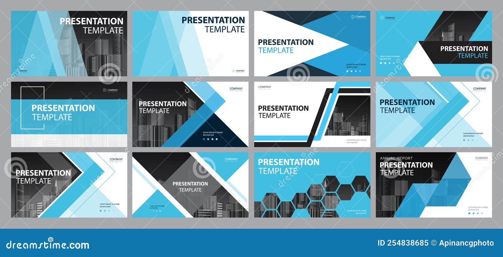 Set Abstract Business Presentation Cover Background Design Template and ...