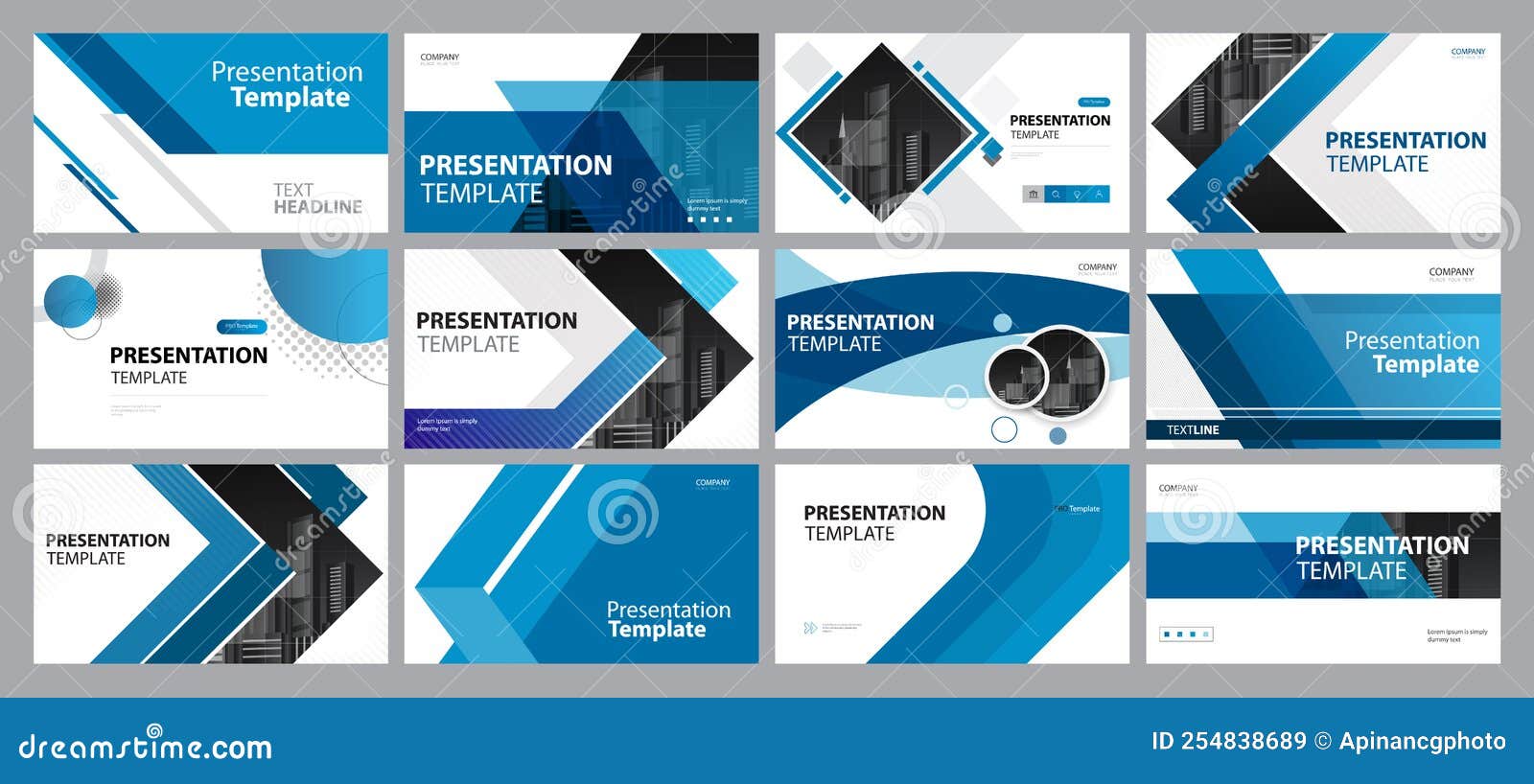 Set Abstract Business Presentation Cover Background Design Template and ...