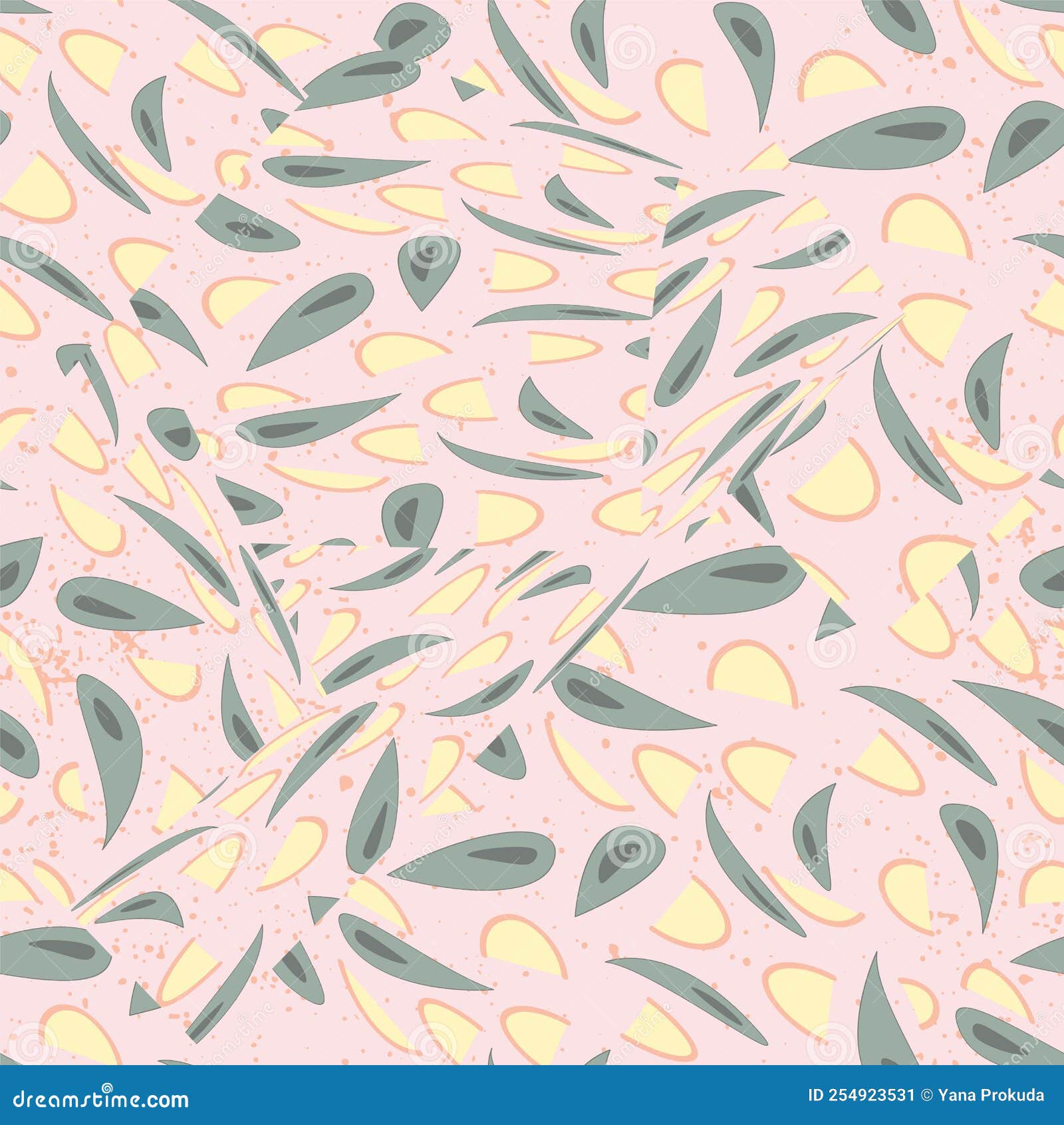 Seamless Cute Abstract Vector Pattern with Drops and Shapes Stock ...