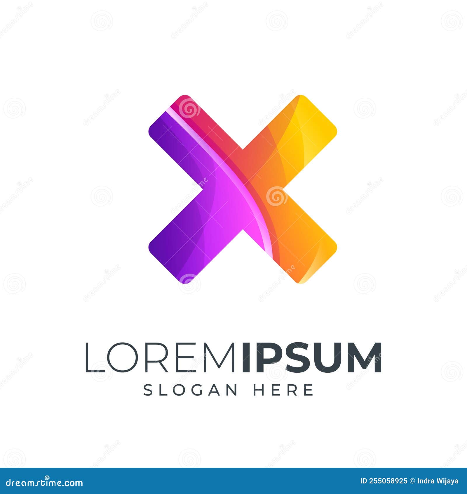Cross X Gradient Color Logo Icon Stock Vector - Illustration of shape ...