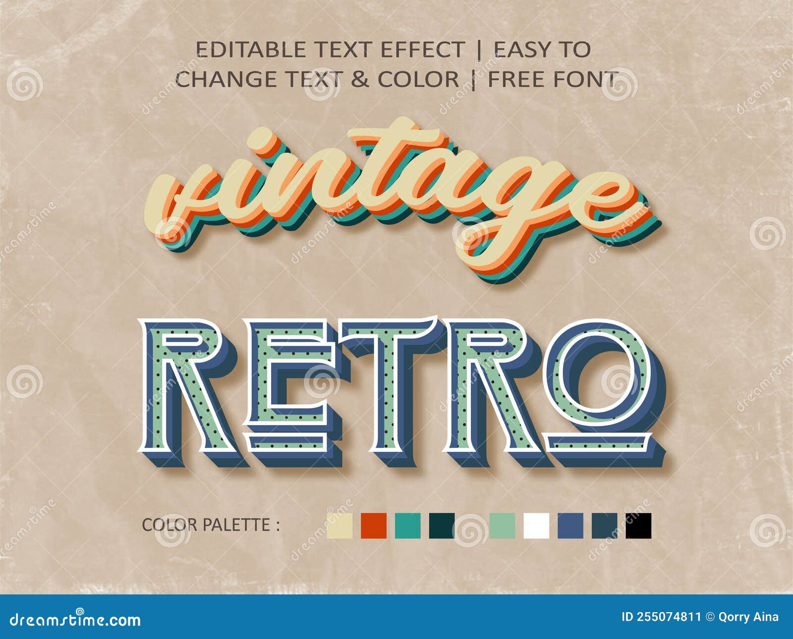 Vintage Retro Editable Text Effect Stock Vector - Illustration of great ...
