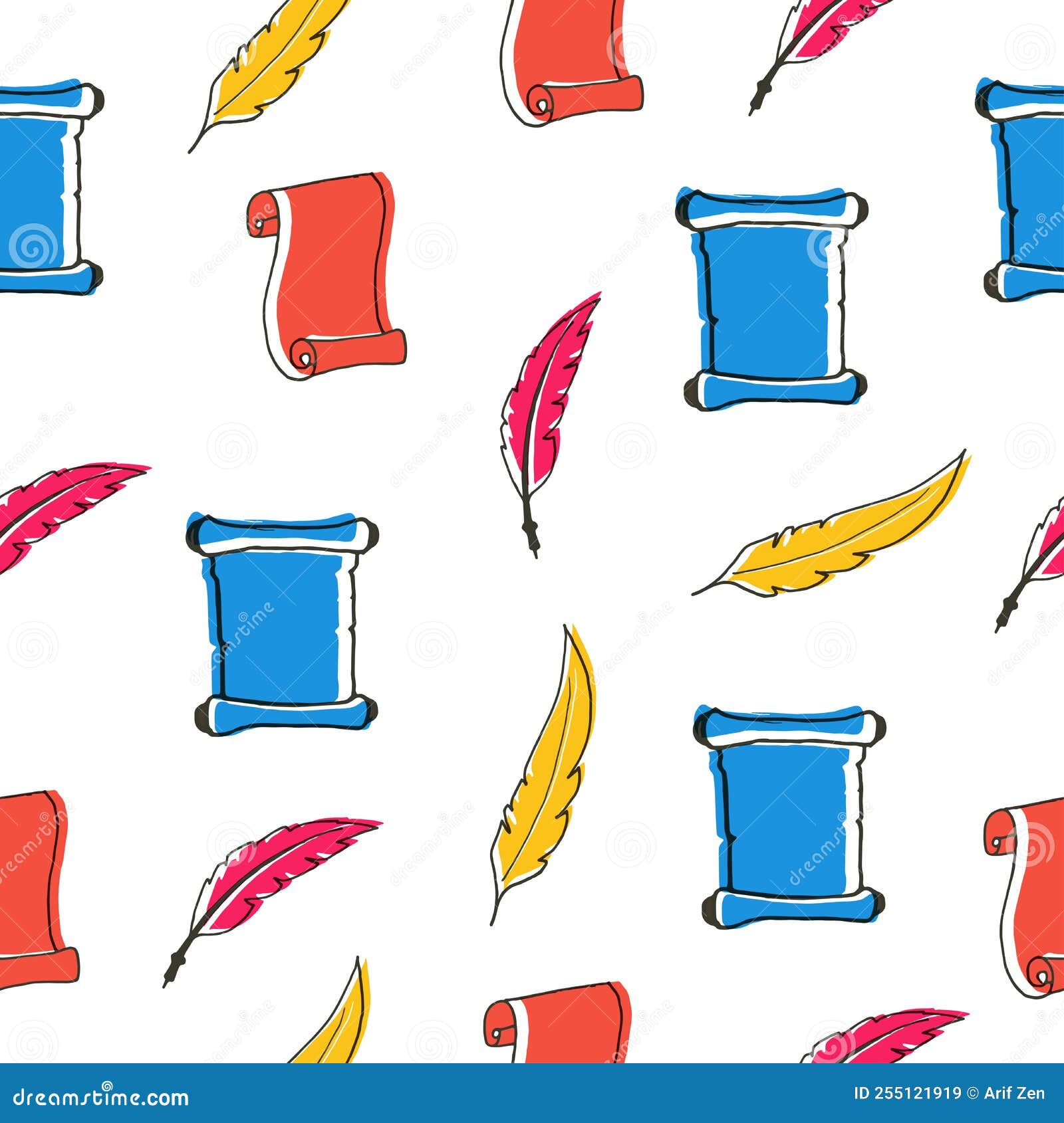 Elegant Quill Pen Illustration – Hand-Drawn Artwork of Classic Writing ...