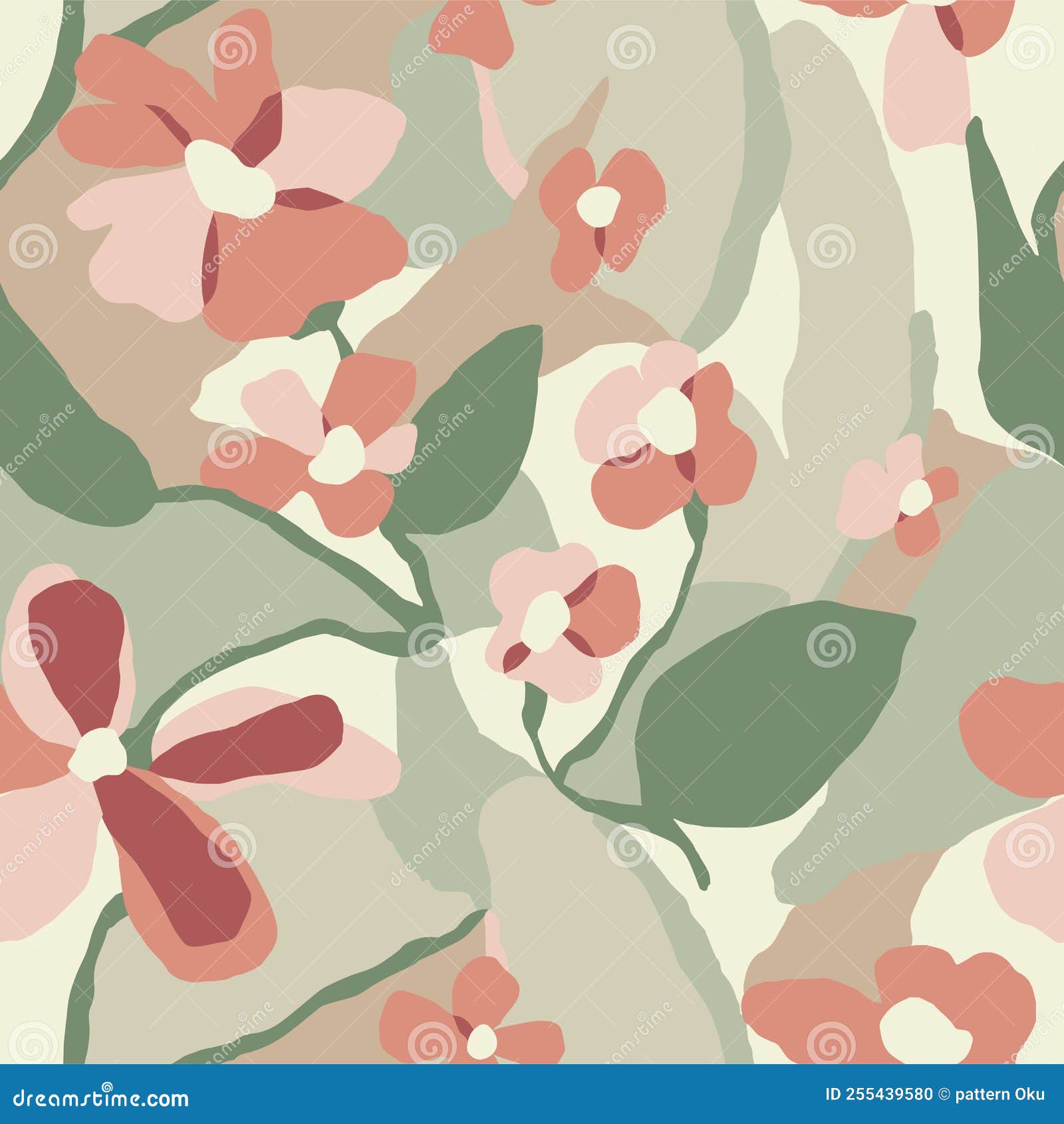 Vector Flower Layers Illustration Seamless Repeat Pattern Stock Vector ...