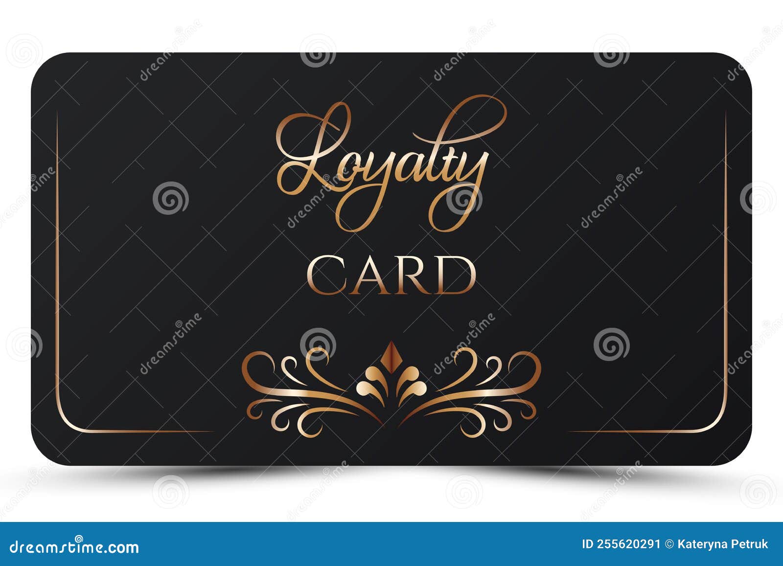 Black Elegant Loyalty Card Template. Stock Vector - Illustration of ...