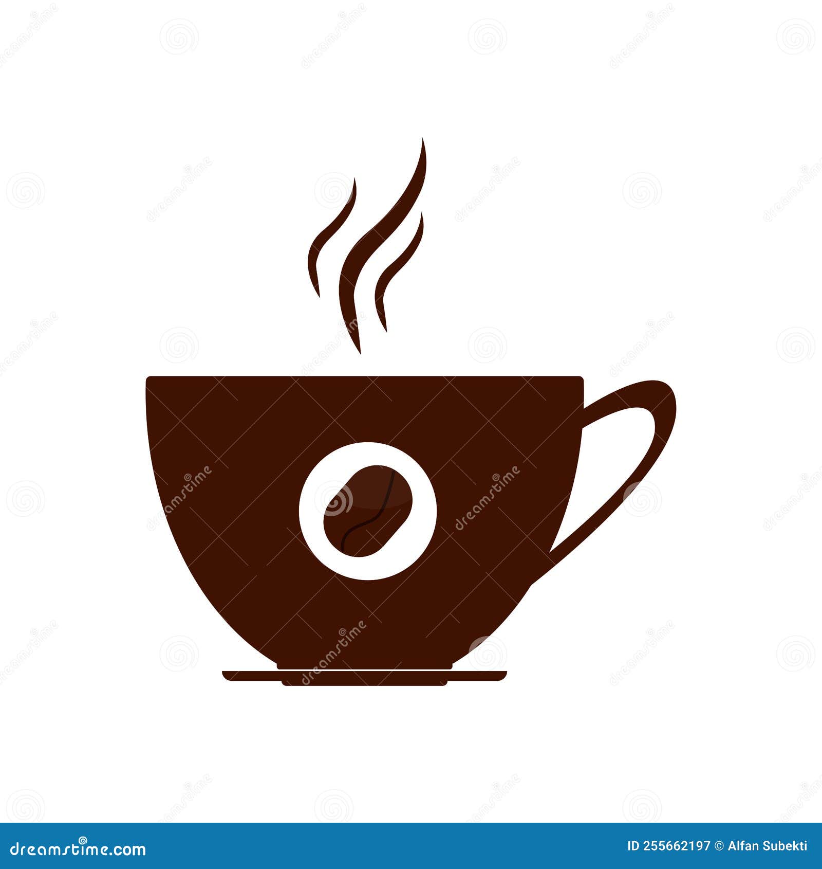 Hot Coffee Mug Symbol in Flat Design Stock Vector - Illustration of ...