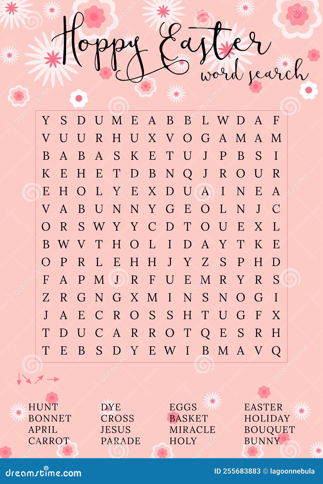 Easter Word Search Puzzle. Educational Game Stock Vector - Illustration ...
