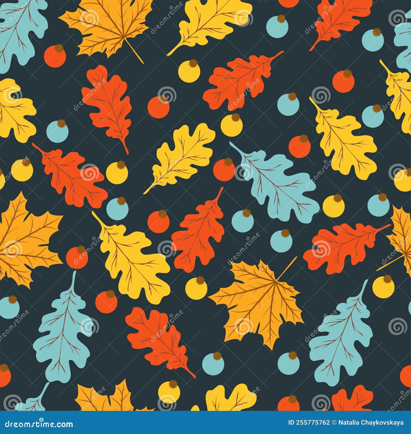Seamless Autumn Abstract Pattern with Leaves. Nature, Wallpaper, Autumn ...