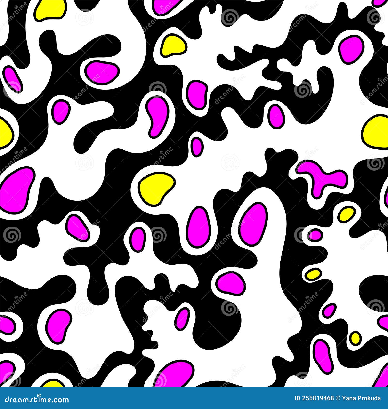 Unusual Abstract Vector Seamless Artwotk with Wave Shapes and Dots ...