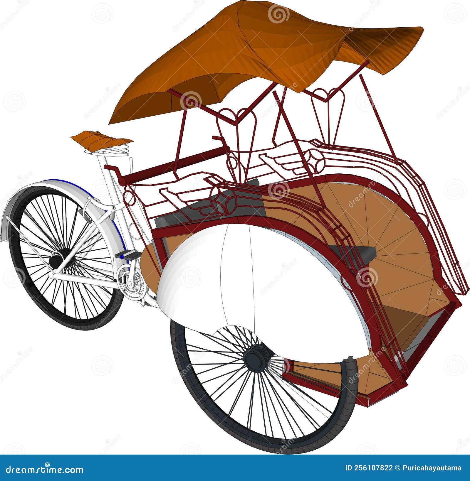 Graphic Character of Rickshaw Three Wheeled Passenger Cart. Stock ...