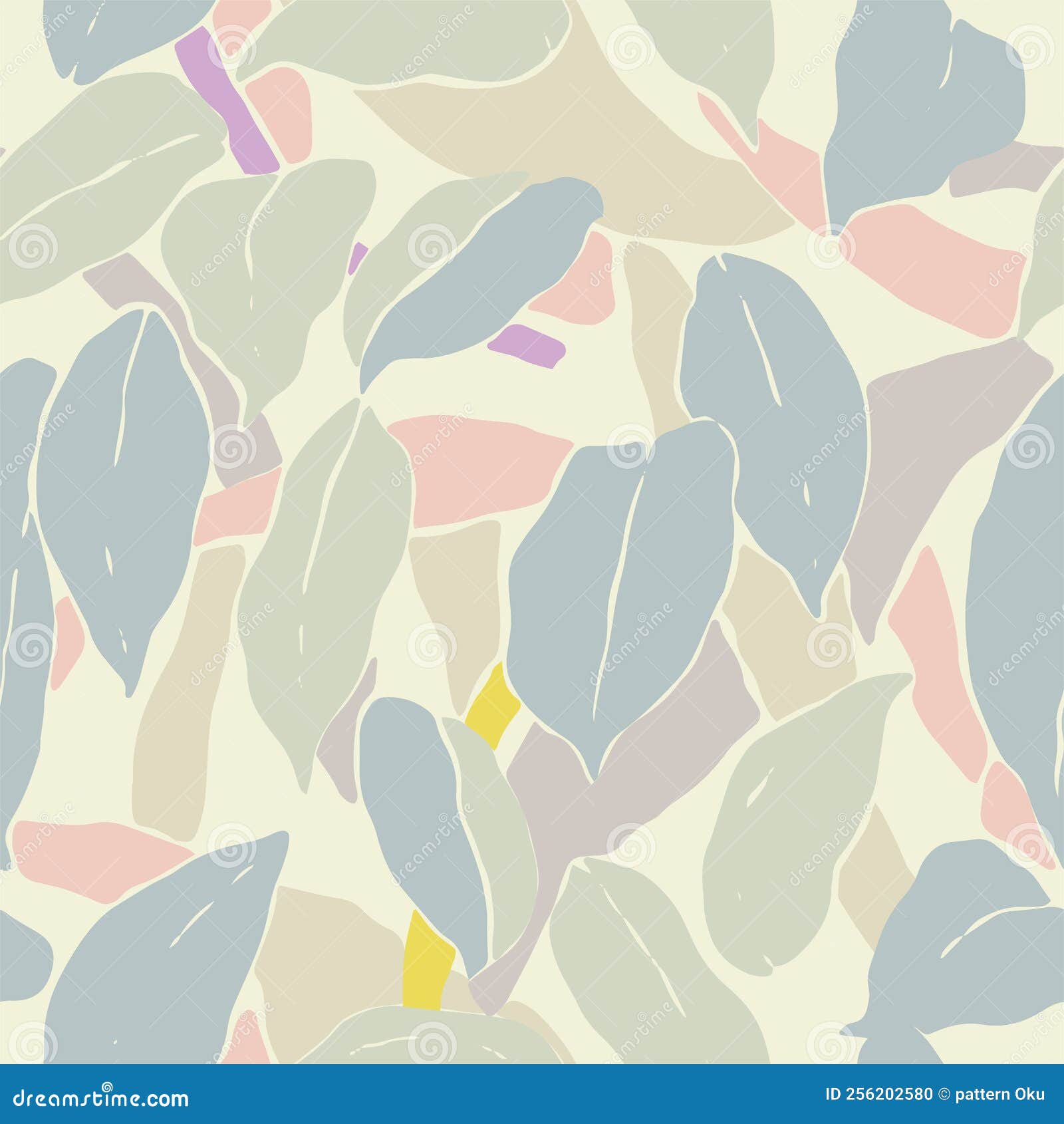 Vector Leaf with Shapes Layers Illustration Seamless Repeat Pattern ...