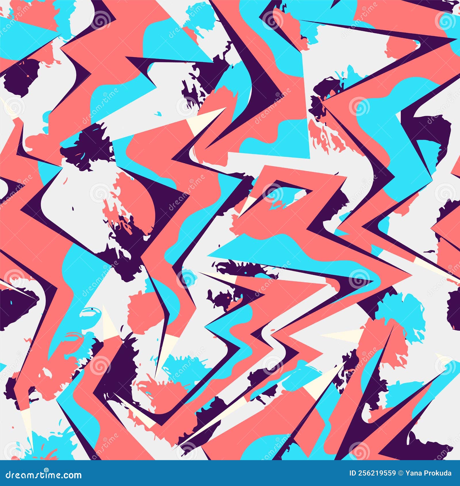 Abstract Urban Pattern with Curved Geometry Elements and Grunge Spots ...