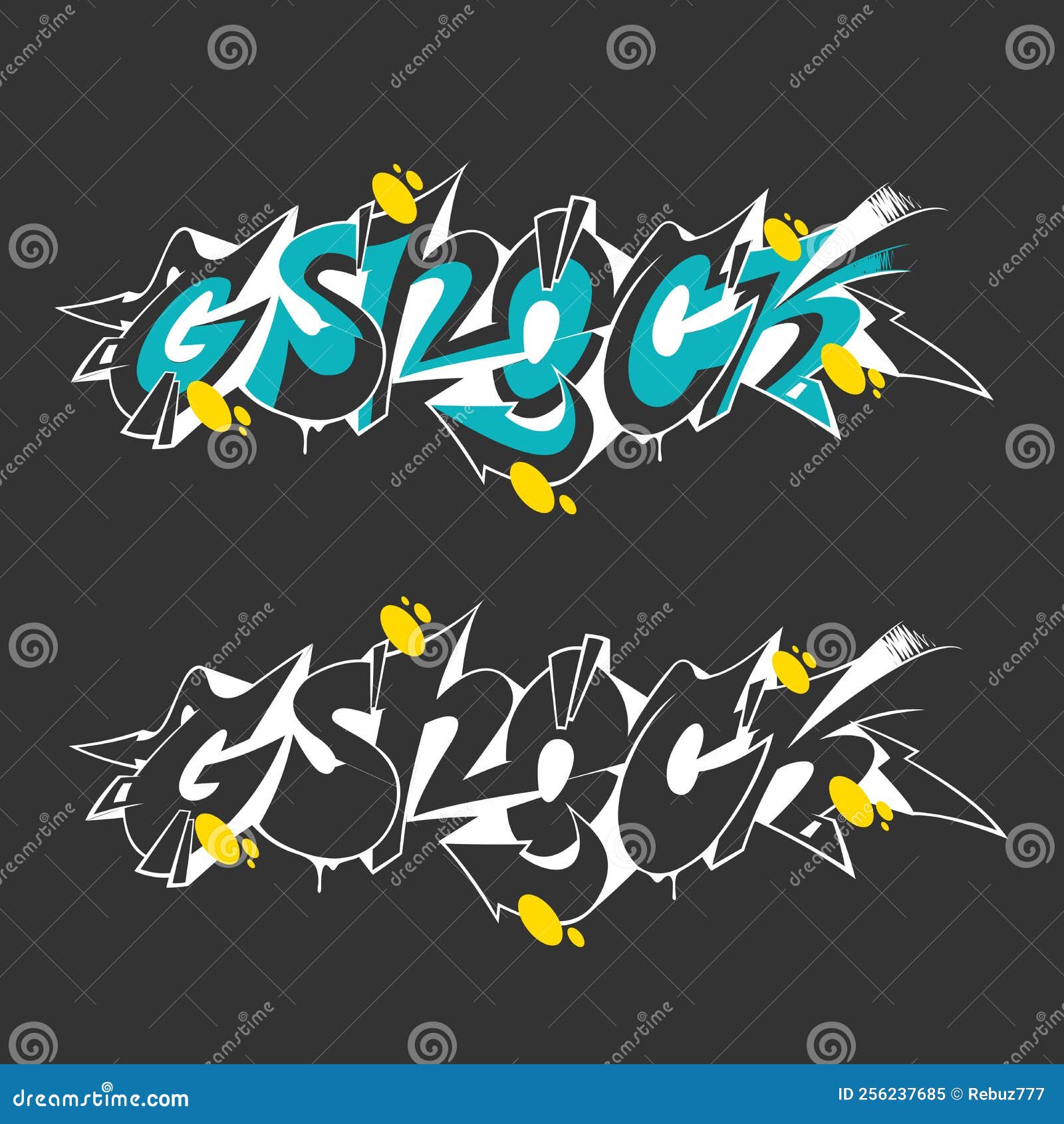 Graffiti Design Print Font in Hip Hop Style Stock Illustration ...