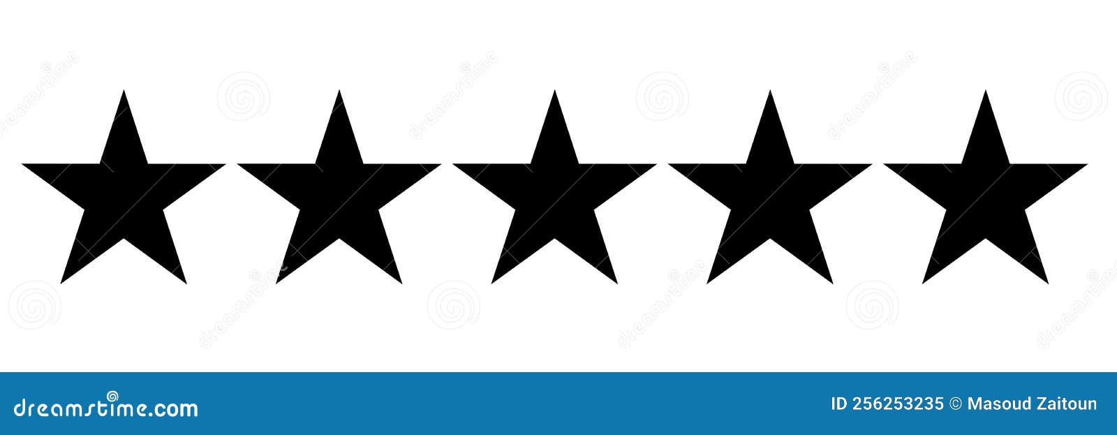 Black Five Stars Icon Vector. Rating Sign Stock Vector - Illustration ...