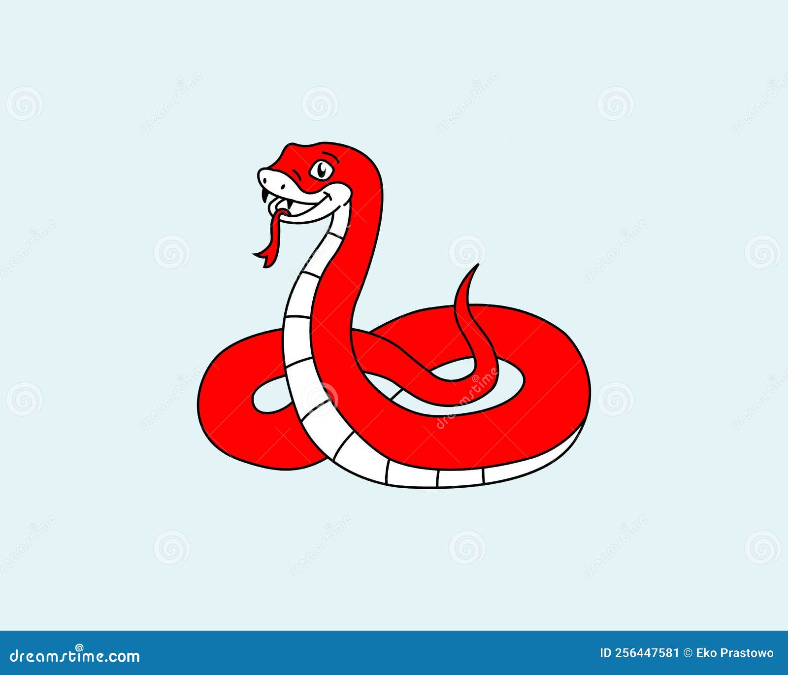 Cartoon Snake Icon Illustration Template for Many Purpose. Drawing ...