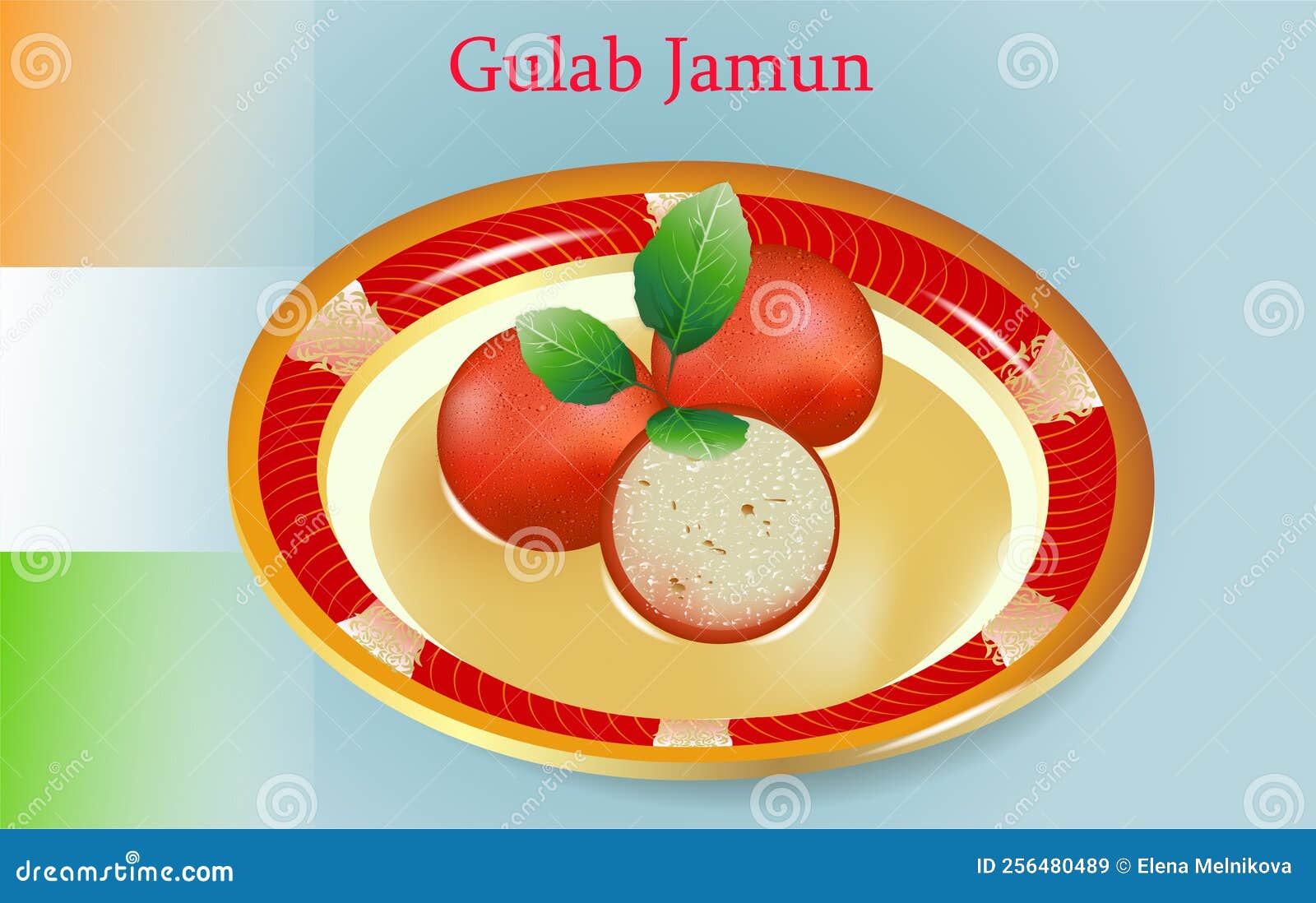 Gulab Jamun Indian Sweet Dessert Vector Illustration Stock Vector ...