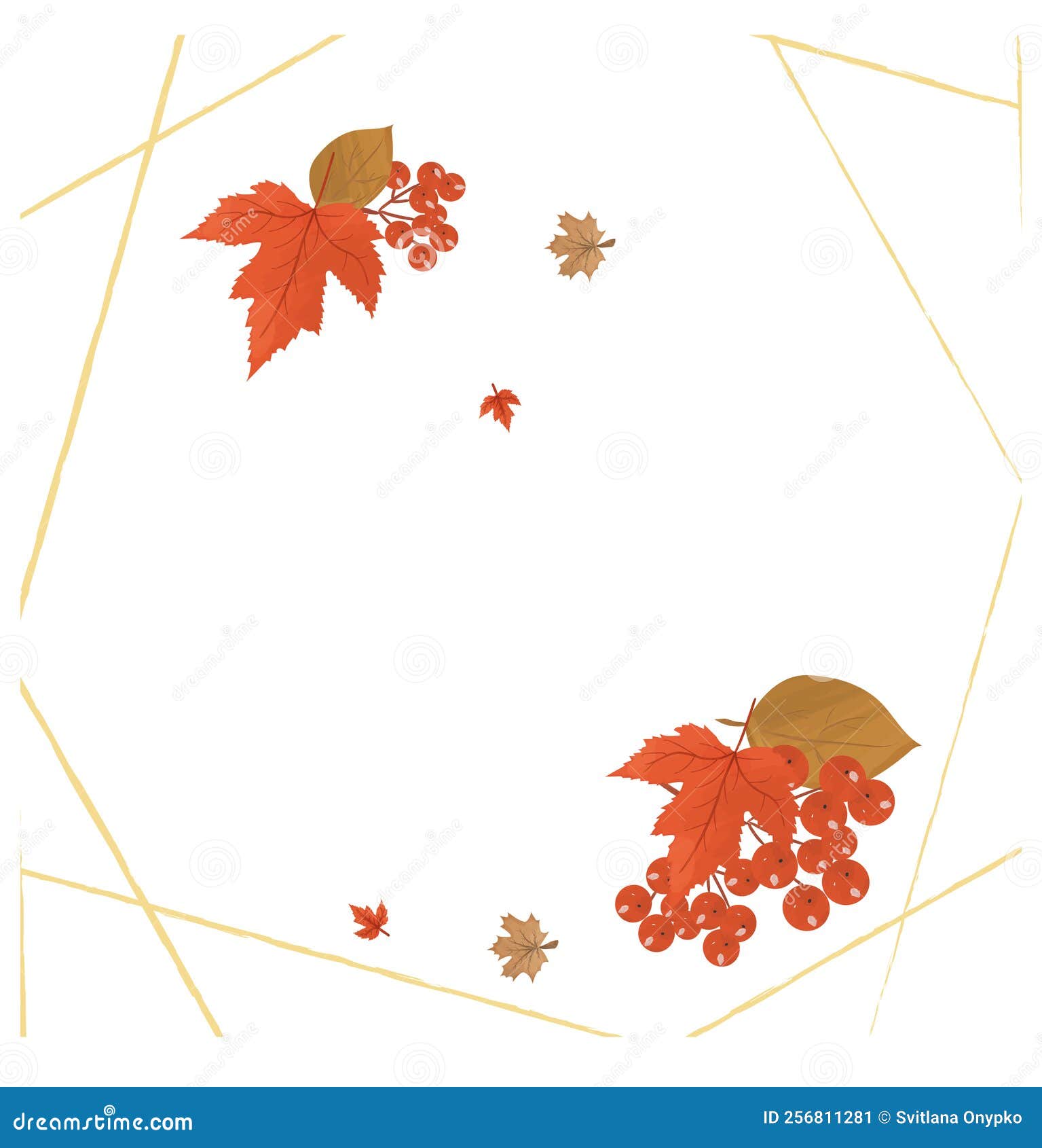 Autumn Background with Leaves in a Square Frame Stock Illustration ...