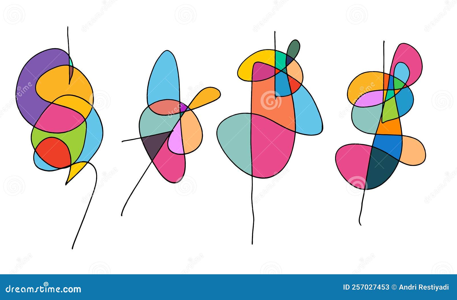 Simple Multicolor Random Shape and Lines Design Element Stock Vector ...