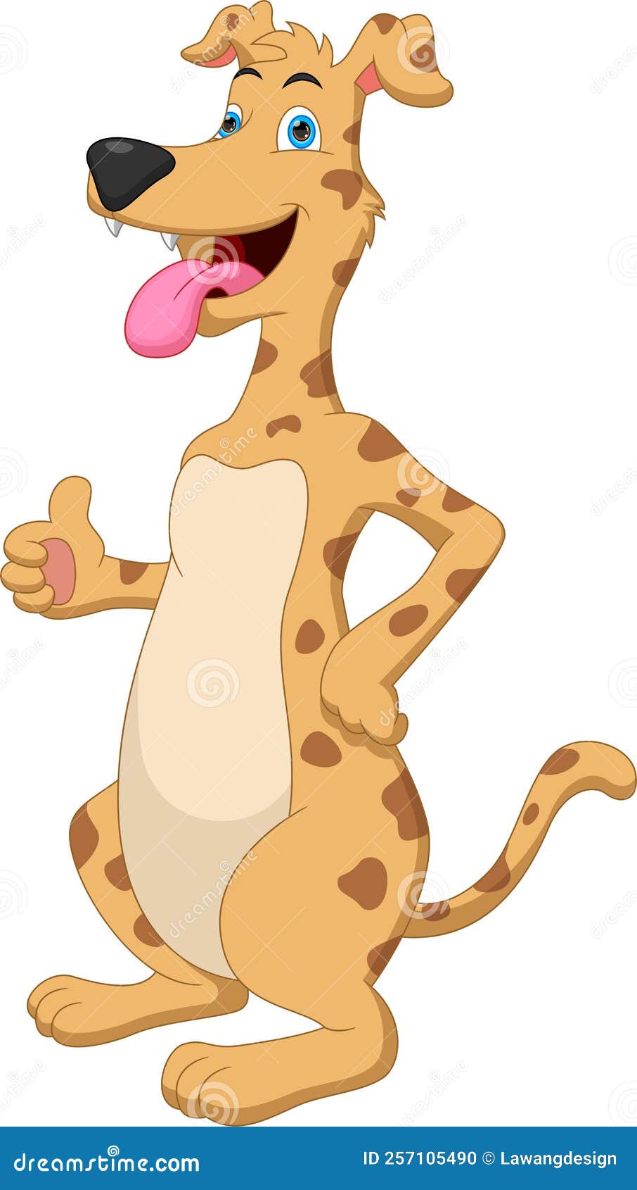 Cartoon cute dog thumbs up stock vector. Illustration of hound - 257105490