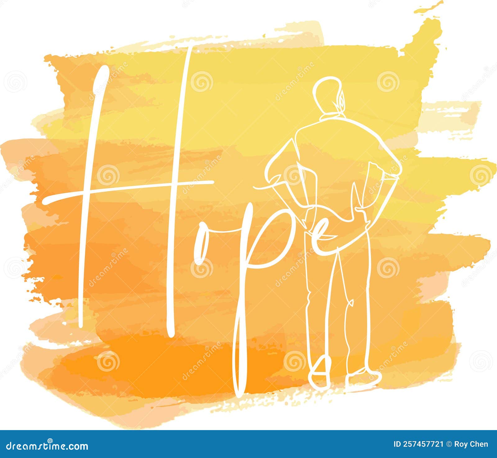 Continuous Line Hope Typography Calligraphy Single Word Graphic Vector ...