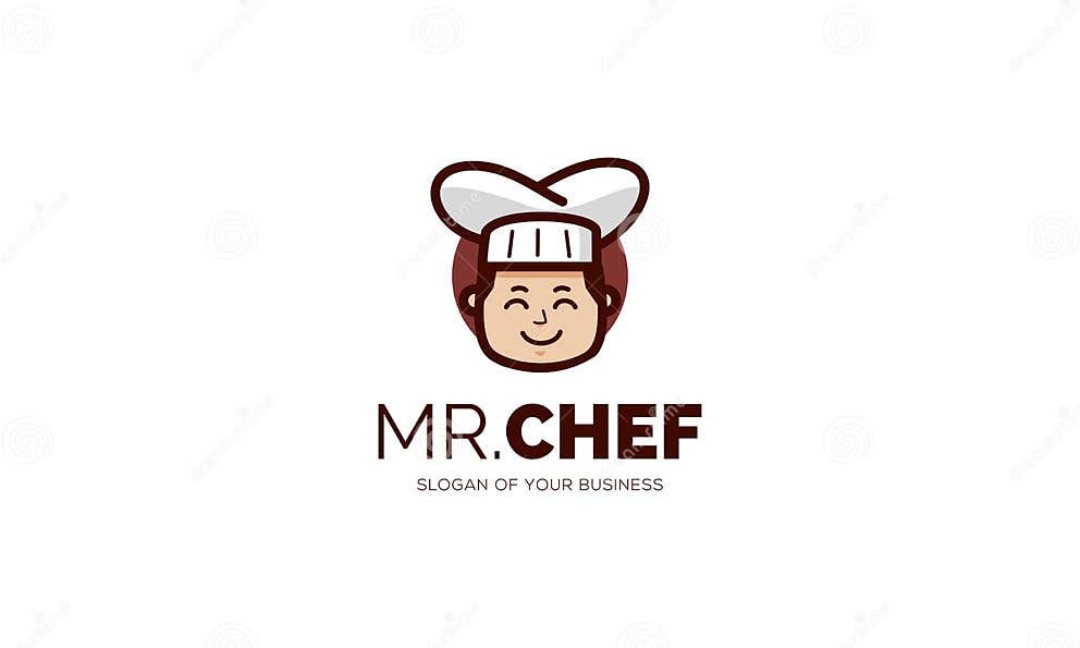The Cute Male Chef Logo Illustration Stock Illustration - Illustration ...
