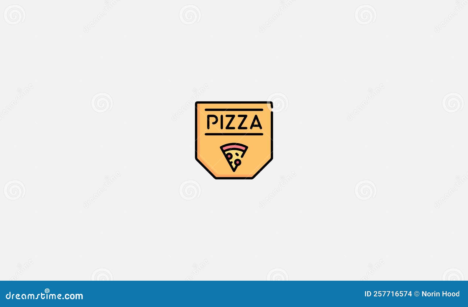 Simple Flat Style Pizza Logo on White Background Stock Illustration ...