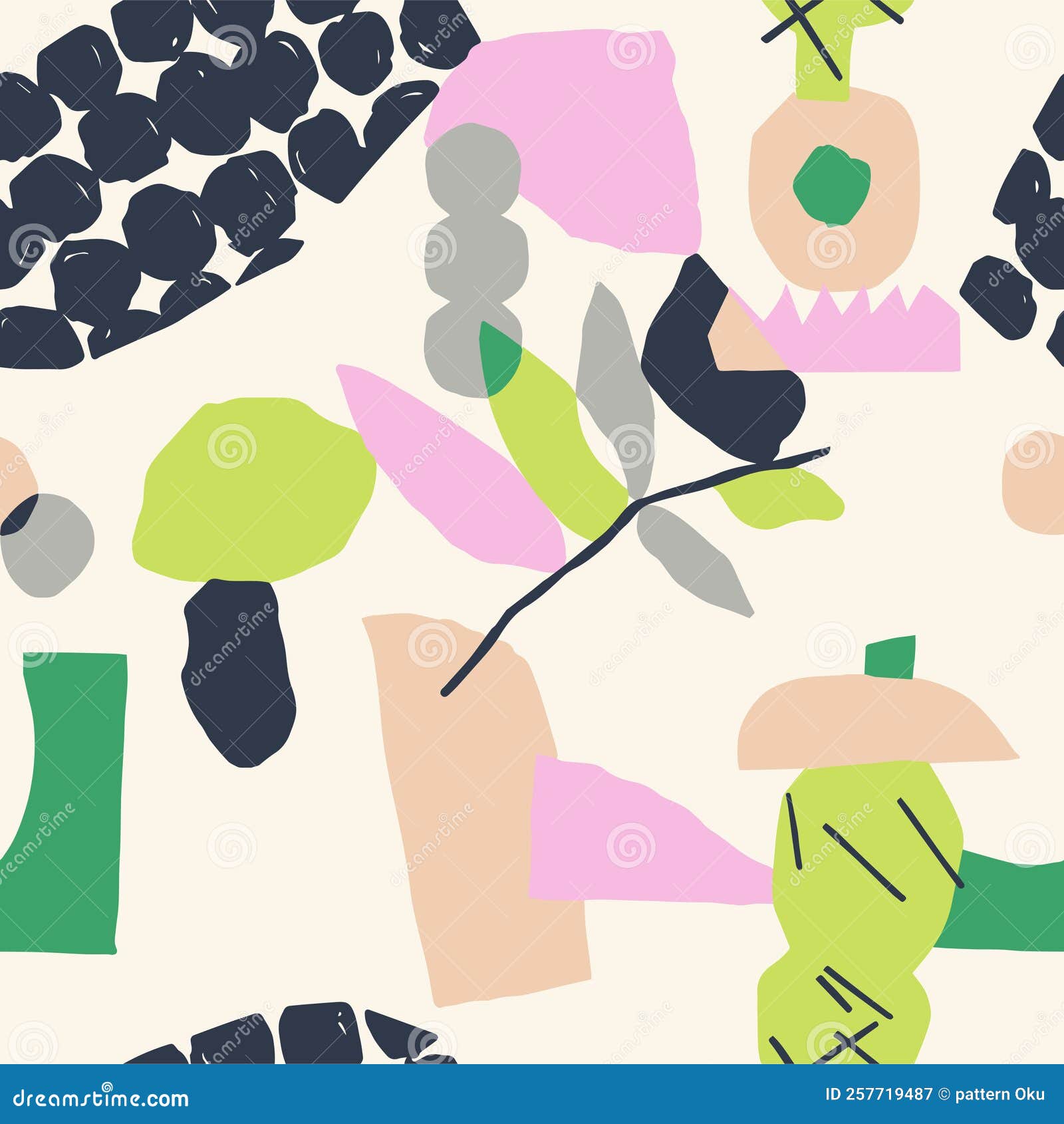 Vector Doodle Geometric Illustration Seamless Repeat Pattern Stock ...