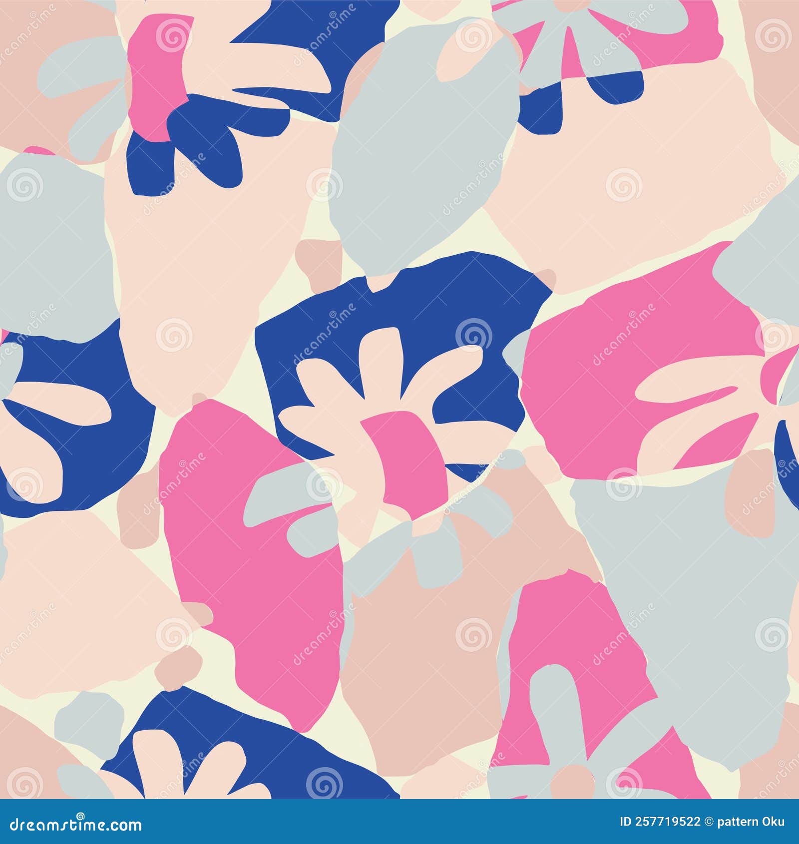 Vector Simple Flower and Layers Shape Illustration Seamless Repeat ...