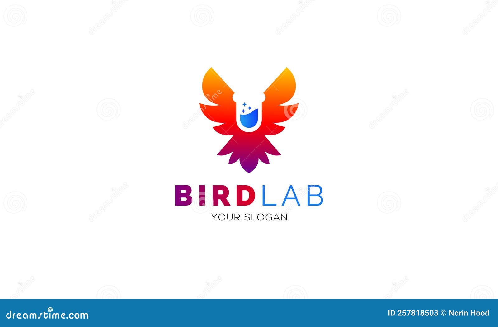 Gradient Bird Lab Logo Design Vector Stock Vector - Illustration of heart, technology: 257818503
